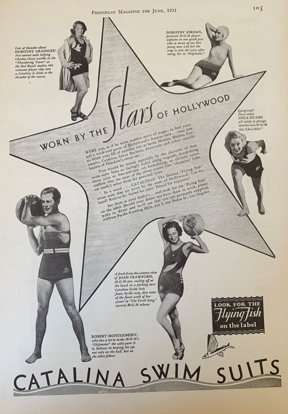 Joan Crawford Ads For Catalina Swim Suits 1931